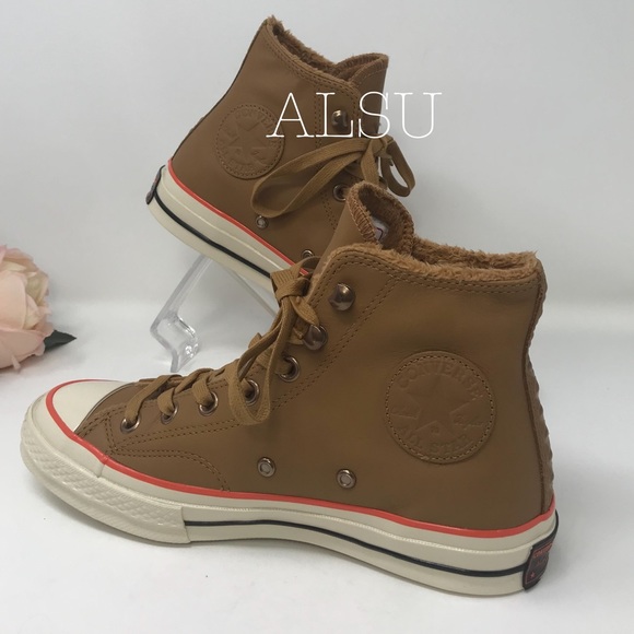 Converse | Shoes | Converse Chuck 7 Hi Leather Burnt Caramel W Authe ...